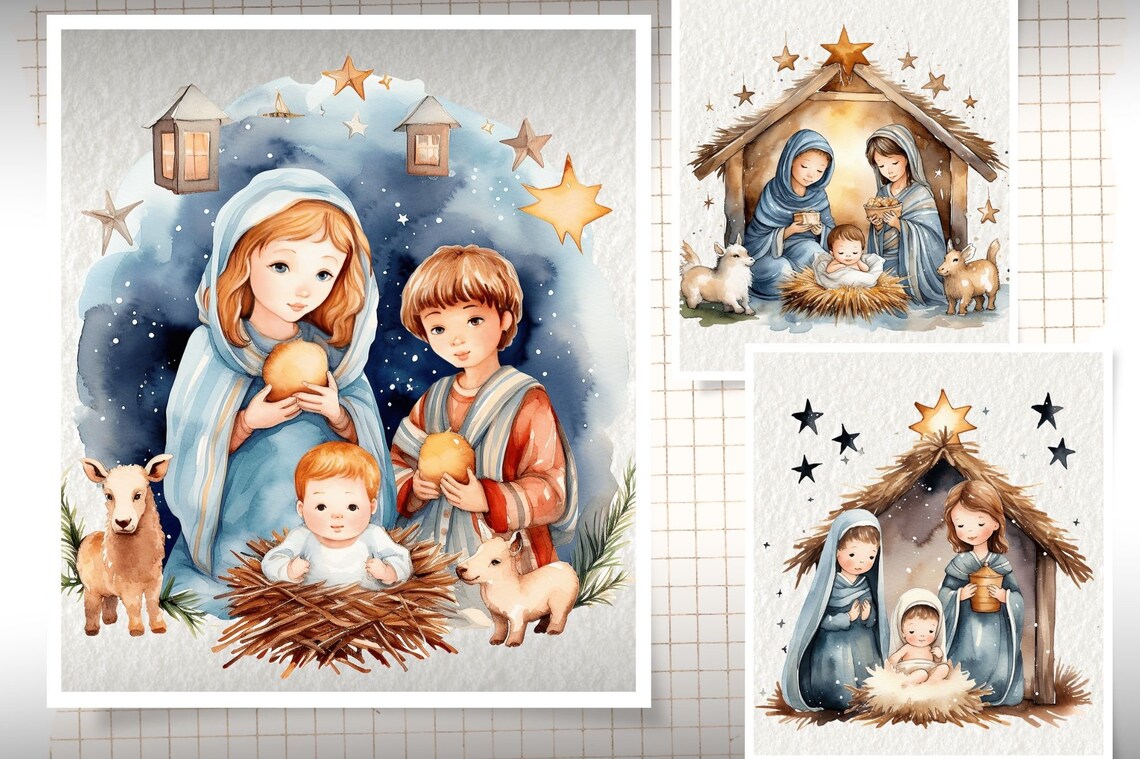 Nativity Scene Cartoon Clipart , Christmas Nativity Clipart, Oh Holy ...
