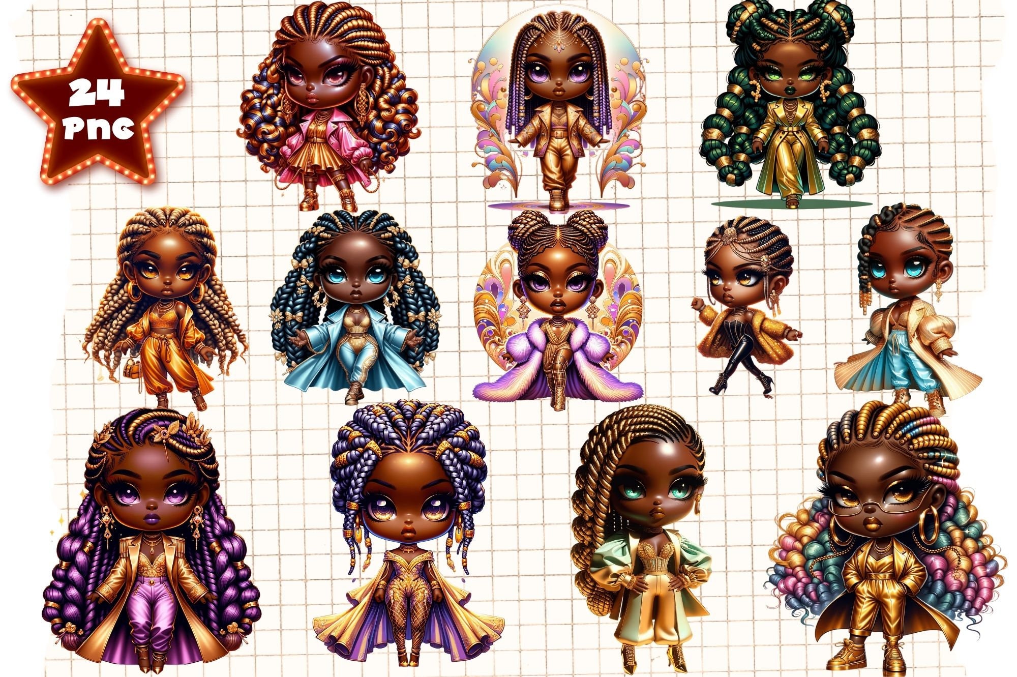 African American Chibi Woman, Chibi Black Women, Chibi Doll, Chibi Doll ...