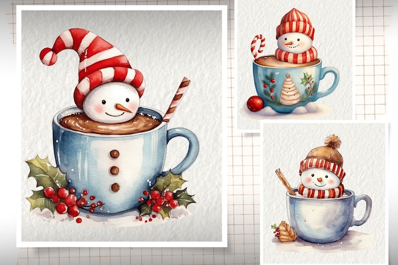 Watercolor Hot Chocolate Clipart, Hot Cocoa Clipart, Hot Chocolate ...