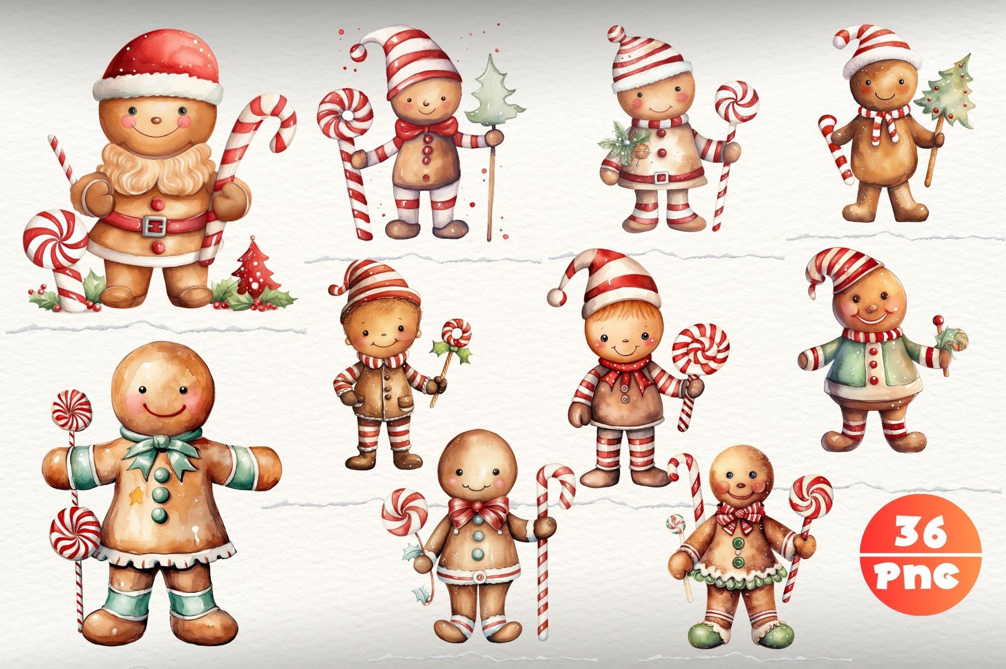 Christmas Gingerbread Man Watercolor, Gingerbread Man Clipart ...