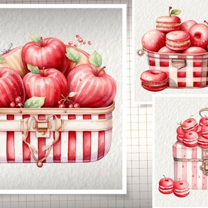 Apple Dessert Watercolor Clipart, Digital Download, Watercolor Food ...