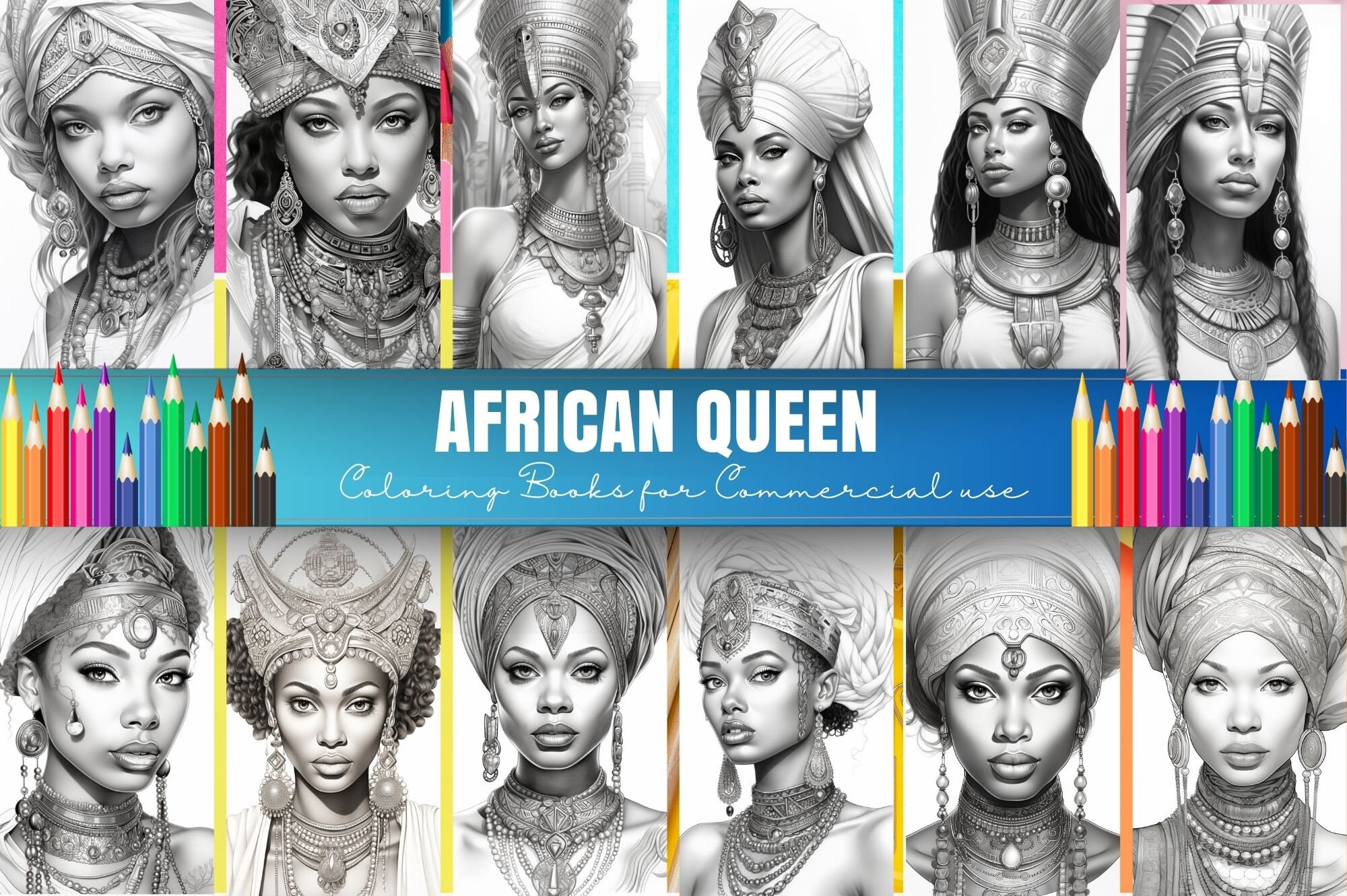 African Queen Coloring Pages Black Woman Coloring Pages - Etsy