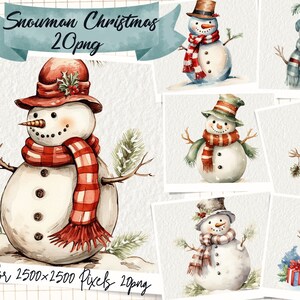 Snowman Watercolor Clipart, Snowman Clipart, Winter Season, Christmas ...