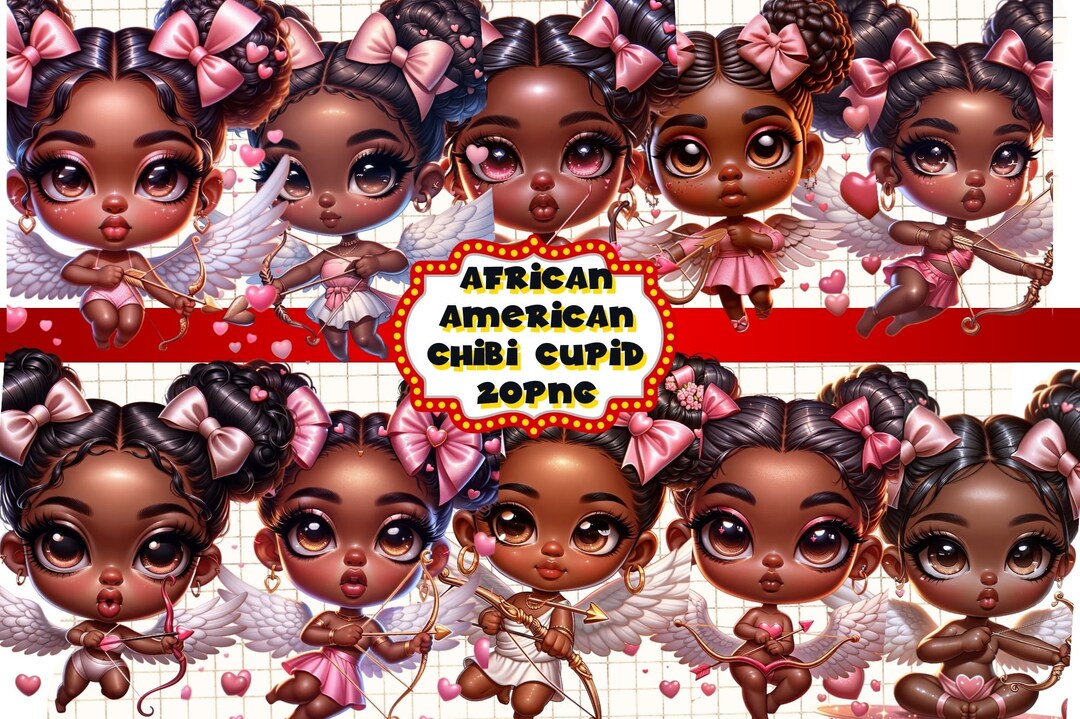 Valentine Cupid, Valentine's Day PNG, Chibi Doll Art, Chibi Doll ...