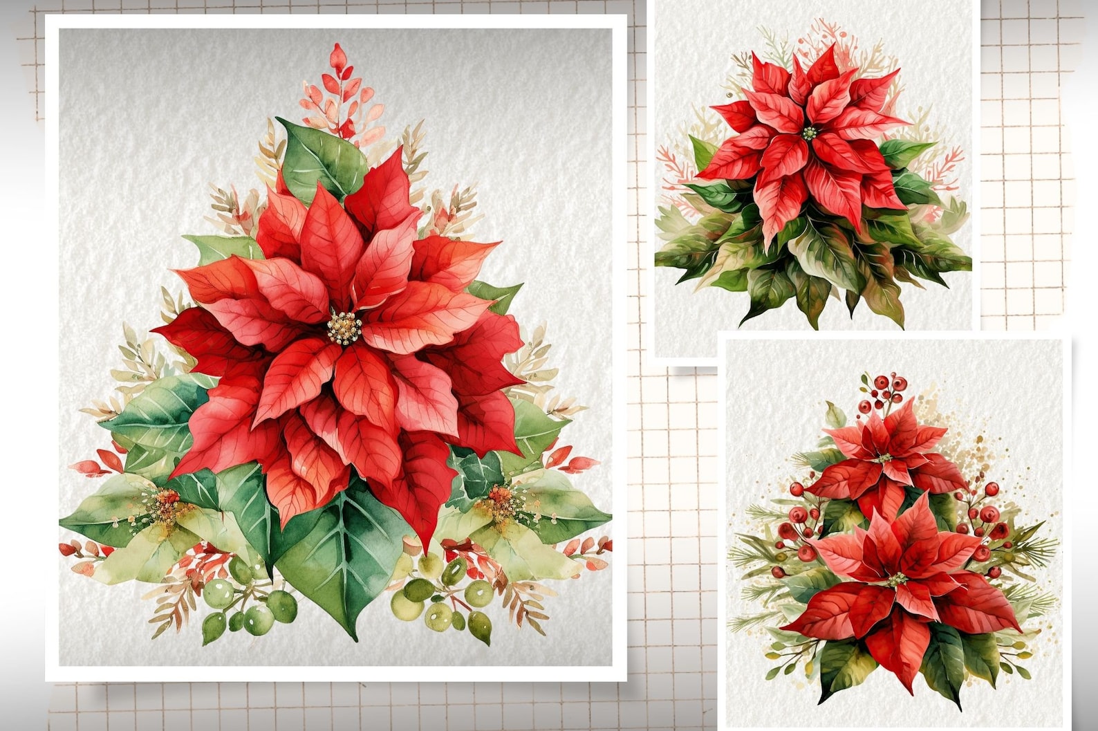 Christmas Flower Clipart, Christmas Gift Clipart, Winter Clipart ...