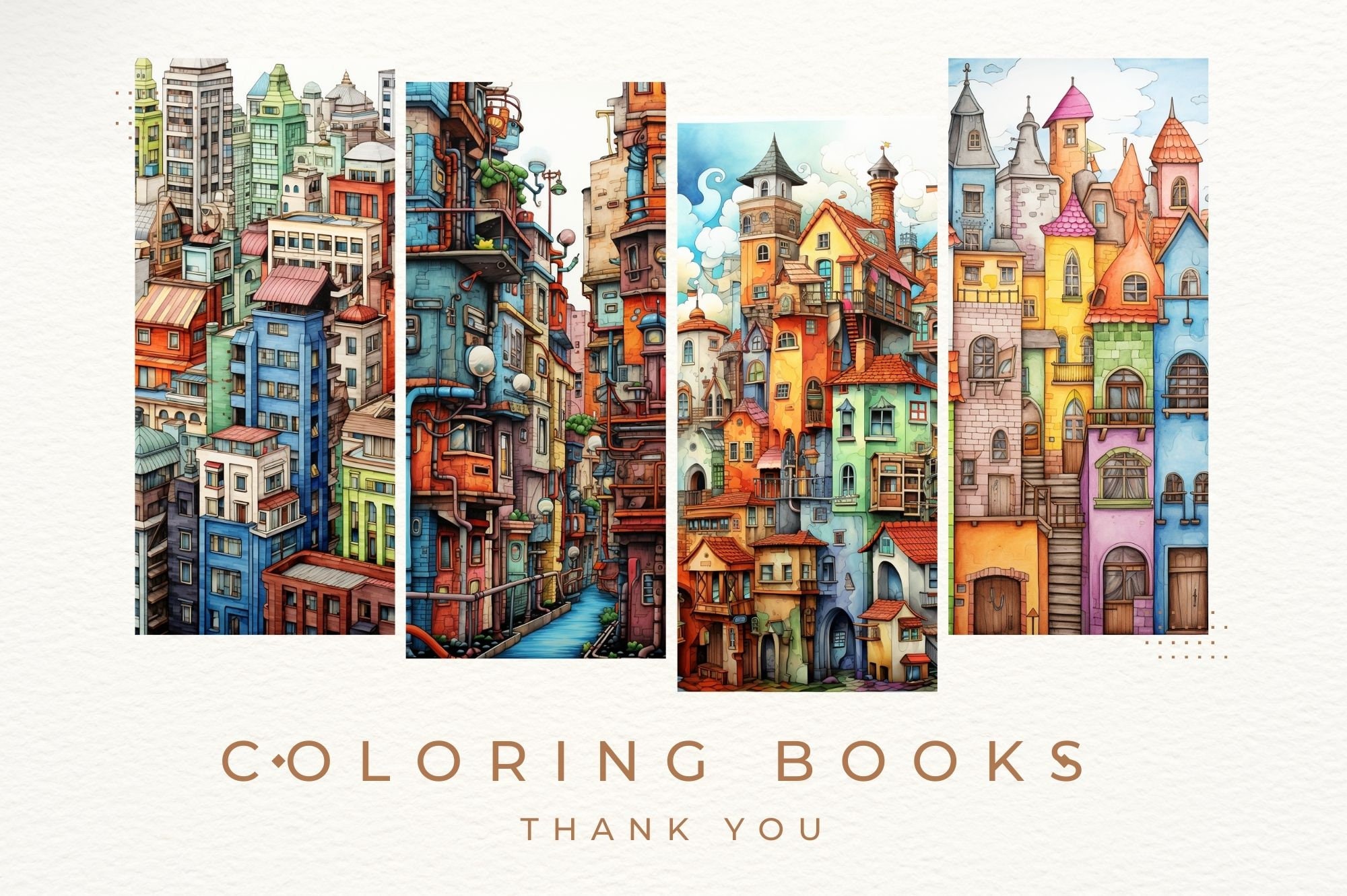 Cozy Cityscape, Coastal Architecture Coloring Pages, Colorful Houses ...