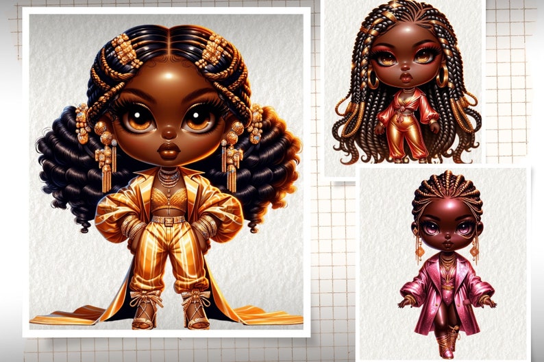 African American Chibi Woman, Chibi Black Women, Chibi Doll, Chibi Doll ...
