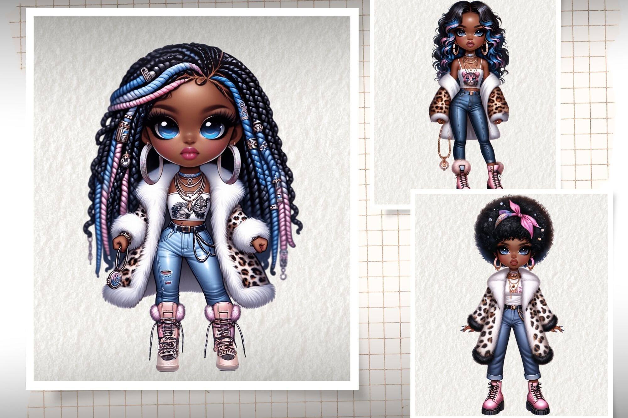 African American Manga Chibi Character, Sassy Attitude, Fashionable ...