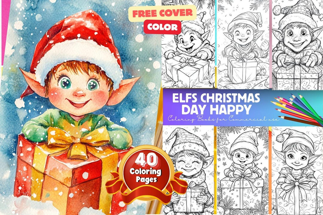 Elf Christmas Day Happy Coloring Pages, Cute Christmas Elf Coloring ...