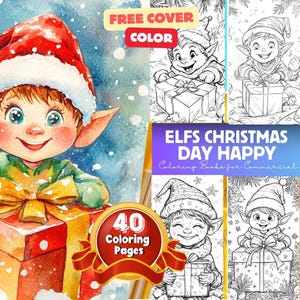 Elf Christmas Day Happy Coloring Pages, Cute Christmas Elf Coloring ...