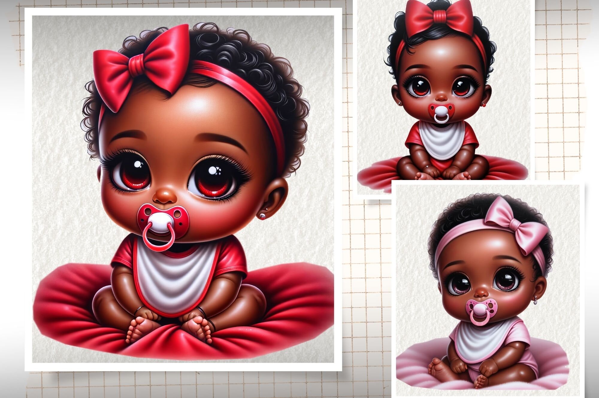 African American Baby Girl Clipart, Black Baby Clipart, Black Gender ...