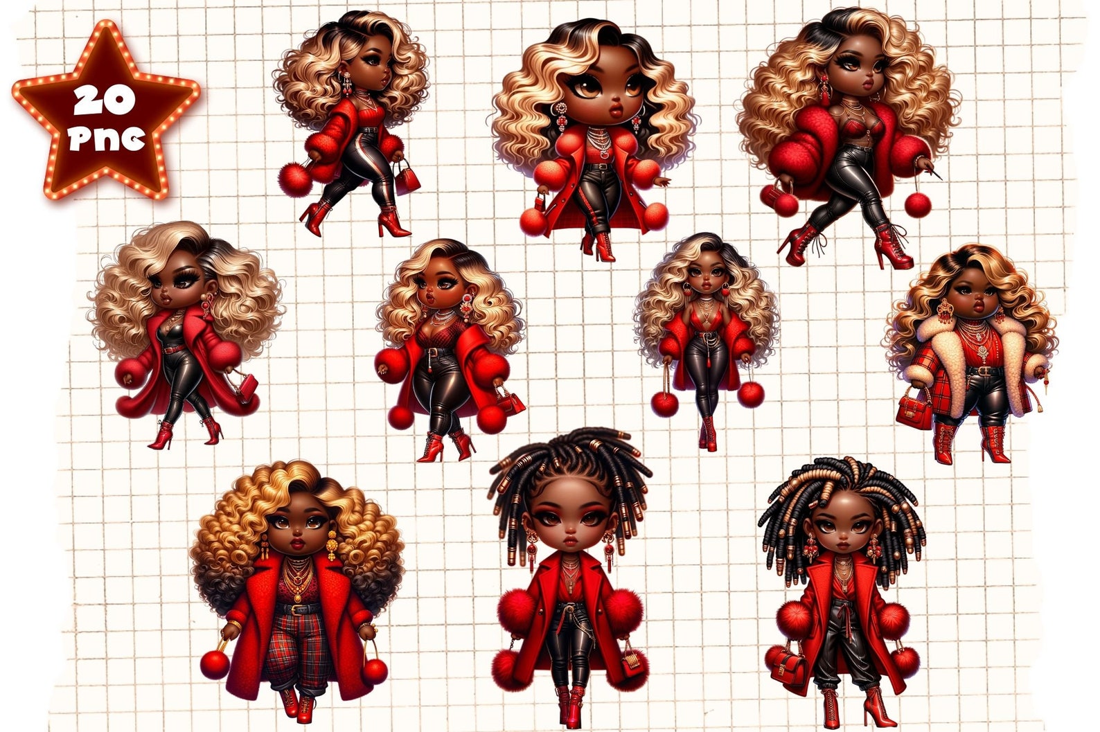 African American Chibi Woman, Chibi Black Women, Chibi Doll, Chibi Doll ...