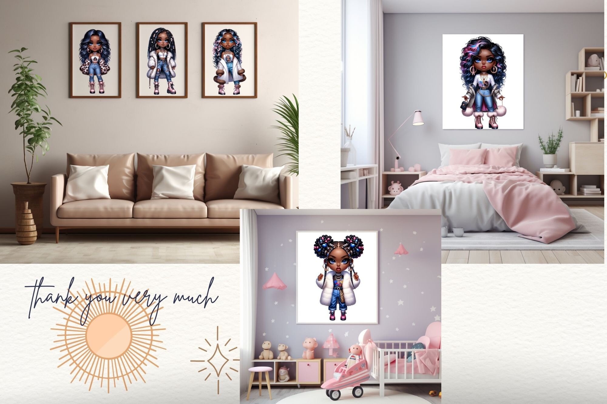 African American Manga Chibi Character, Sassy Attitude, Fashionable ...