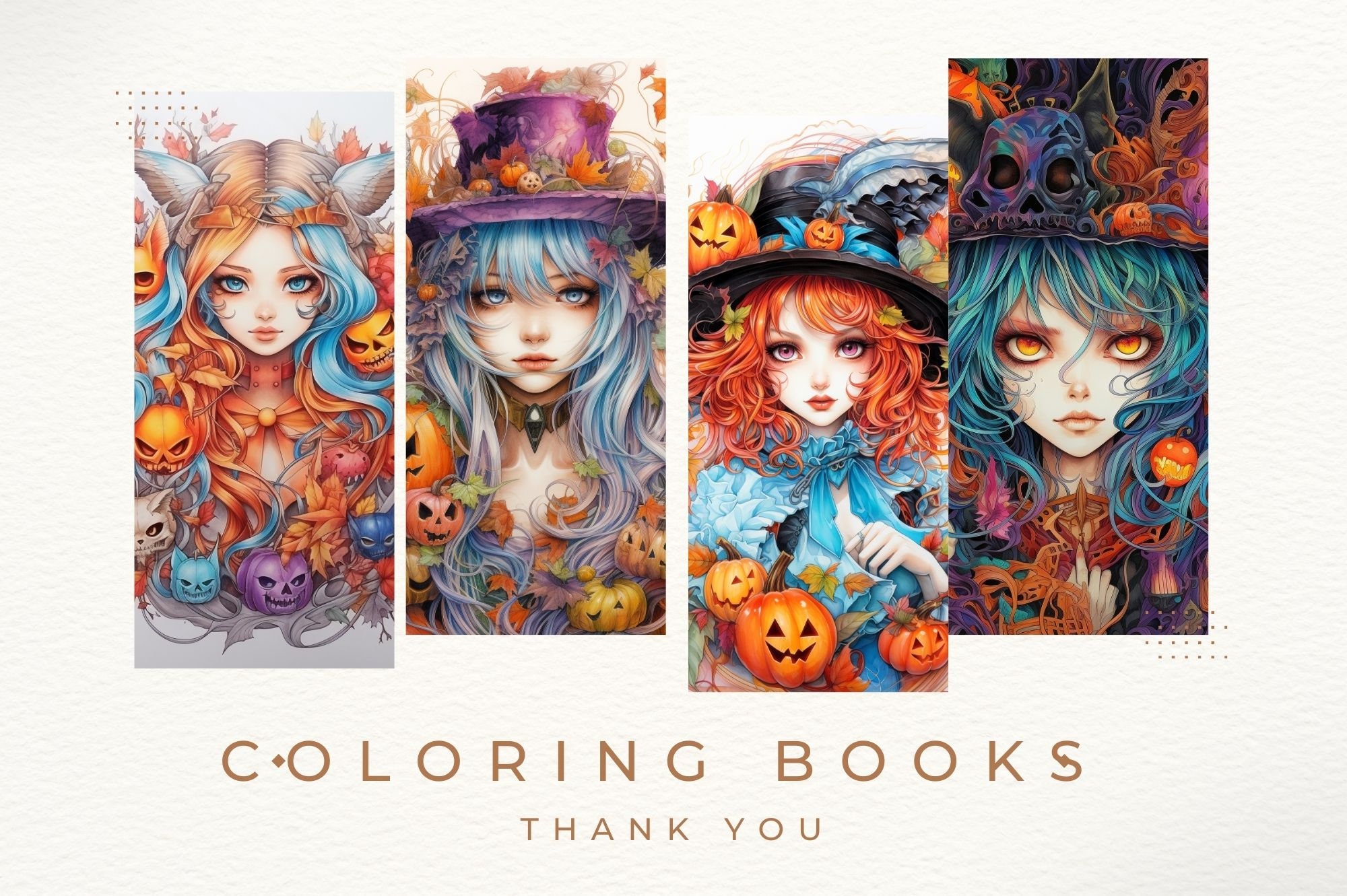 Halloween Witch Fantasy Coloring, Witches With Pumpkins Coloring Pages ...