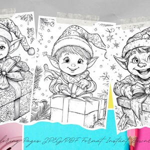 Elf Christmas Day Happy Coloring Pages, Cute Christmas Elf Coloring ...