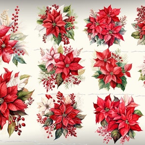 Christmas Flower Clipart, Christmas Gift Clipart, Winter Clipart ...