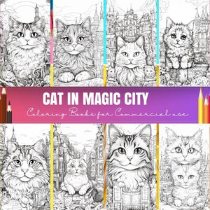 Cat in Magic City Coloring Pages , Adorable Flower Cat Coloring Pages ...