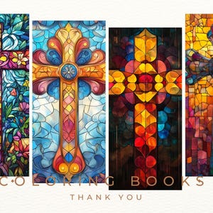 Stained Glass Cross Christmas Coloring Page, Religious Holiday Coloring ...