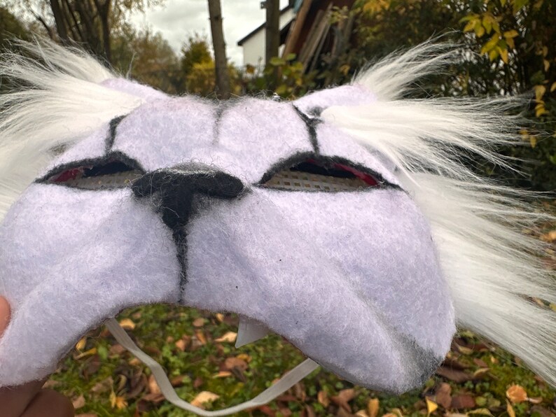 Therian Quadrobics Cat Mask Felted Mask White Cat Removeable - Etsy UK