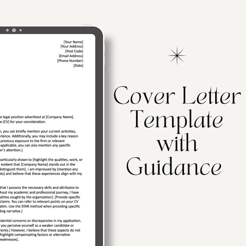 Cover Letter Template With Guidance - Etsy