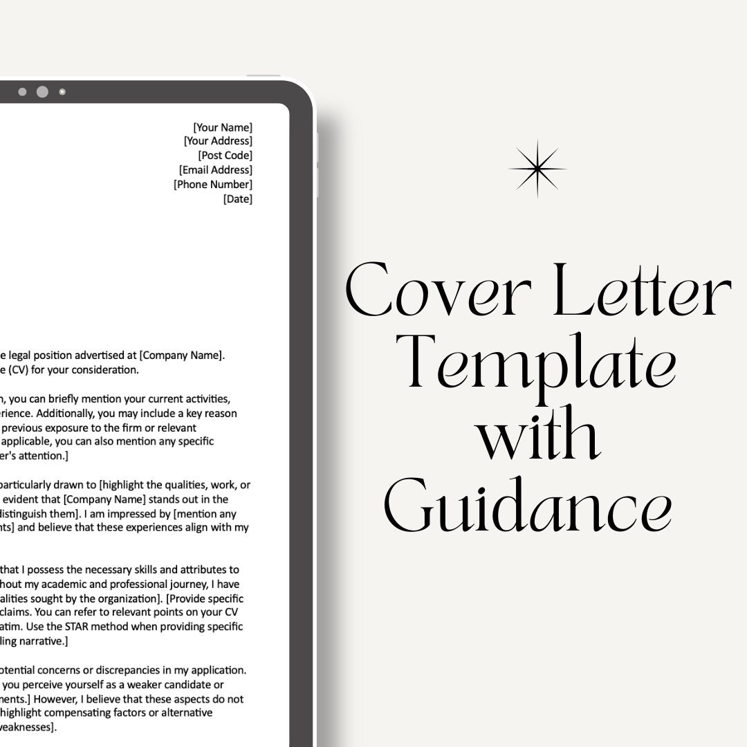 Cover Letter Template With Guidance - Etsy