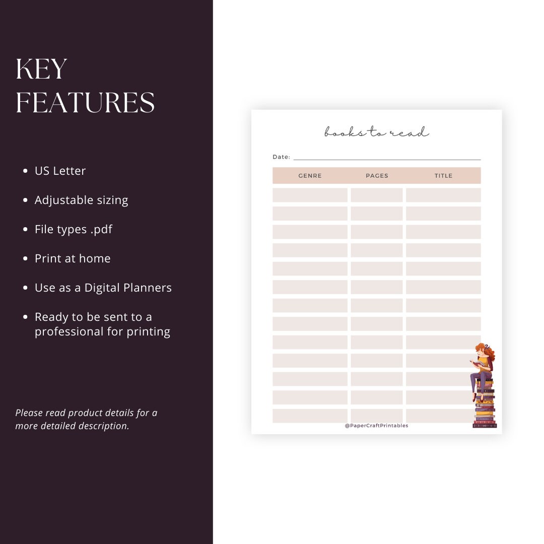 Fairytale Reading Journal Printable Monthly Journal, TBR List, Progress ...