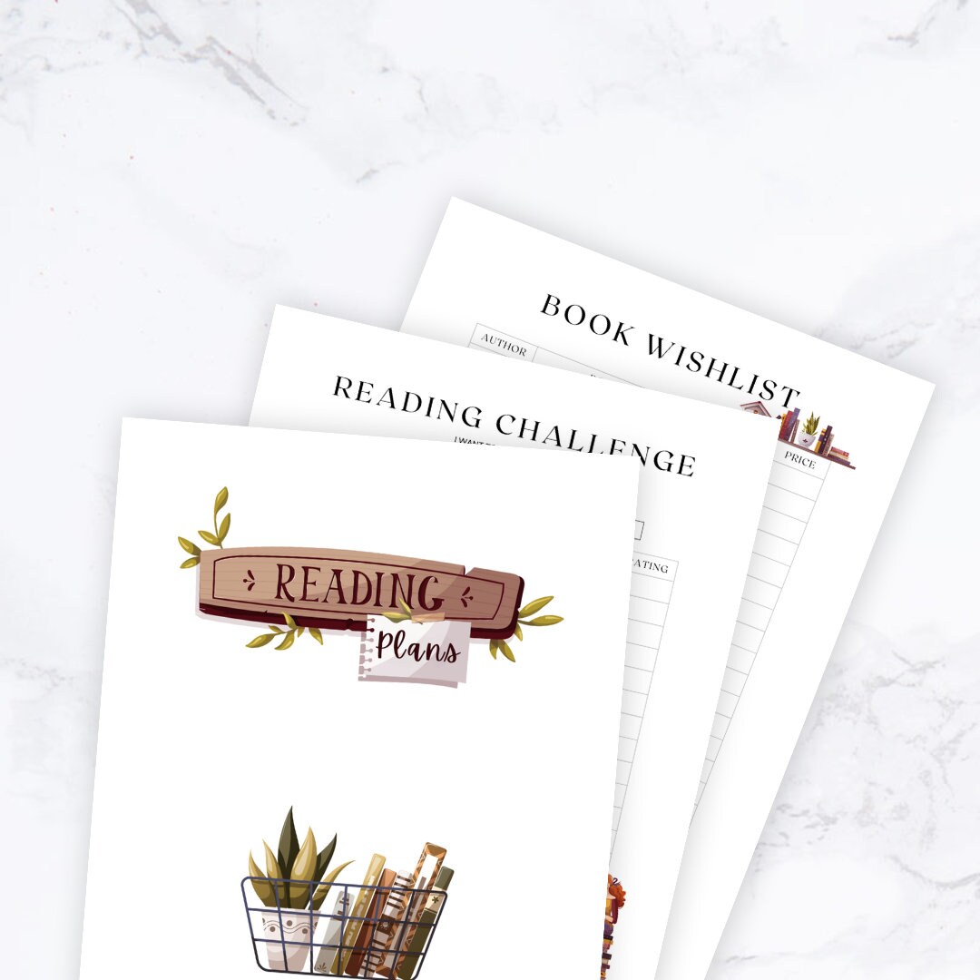 Minimalist Reading Journal Printable Book Review, Habit Tracker, Log ...