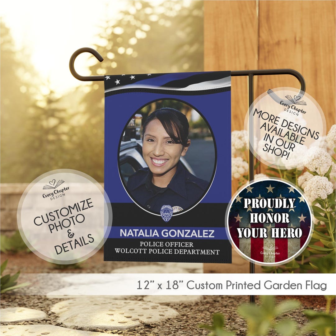 Police Officer Personalized Garden Flag | First Responders | Local ...
