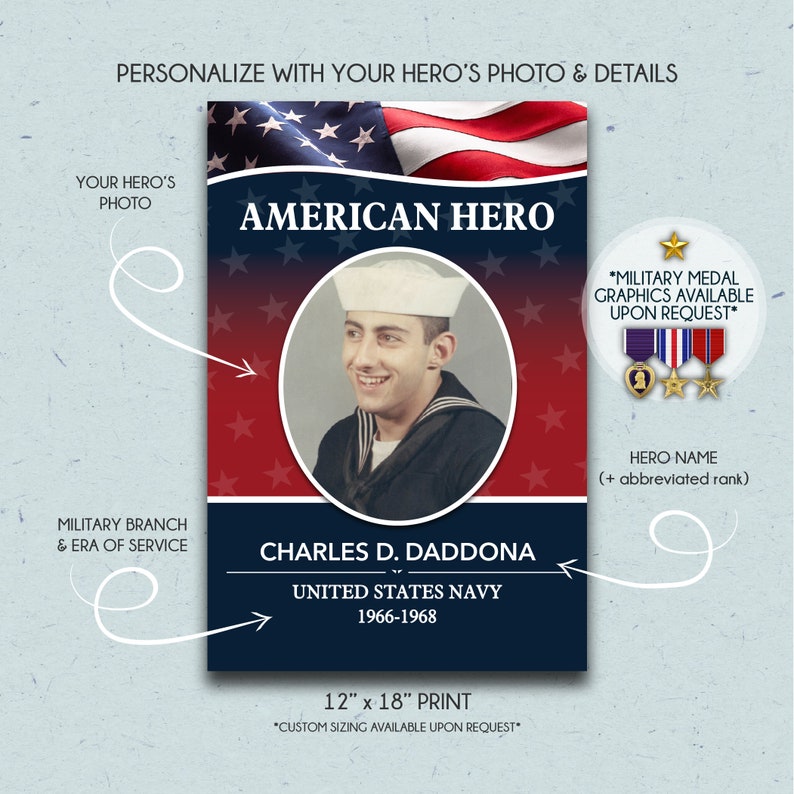 Personalized Hometown Hero Military Veteran Tribute Garden Flag Custom ...