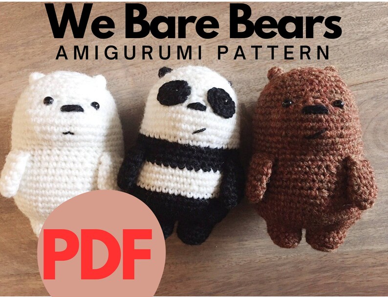 Crochet Amigurumi Pattern We Bare Bears - PDF, English - Etsy
