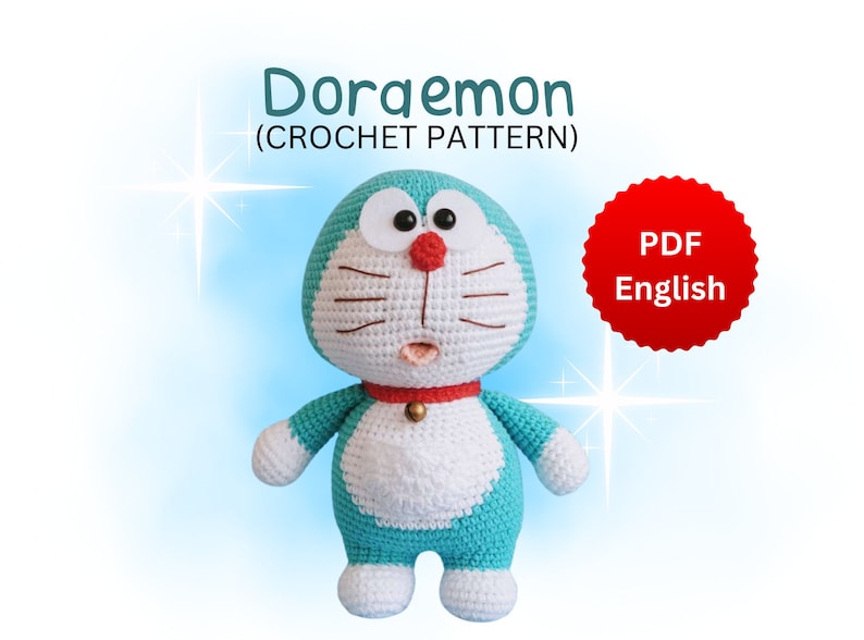 Crochet Amigurumi Pattern Doraemon - PDF (english) - Etsy