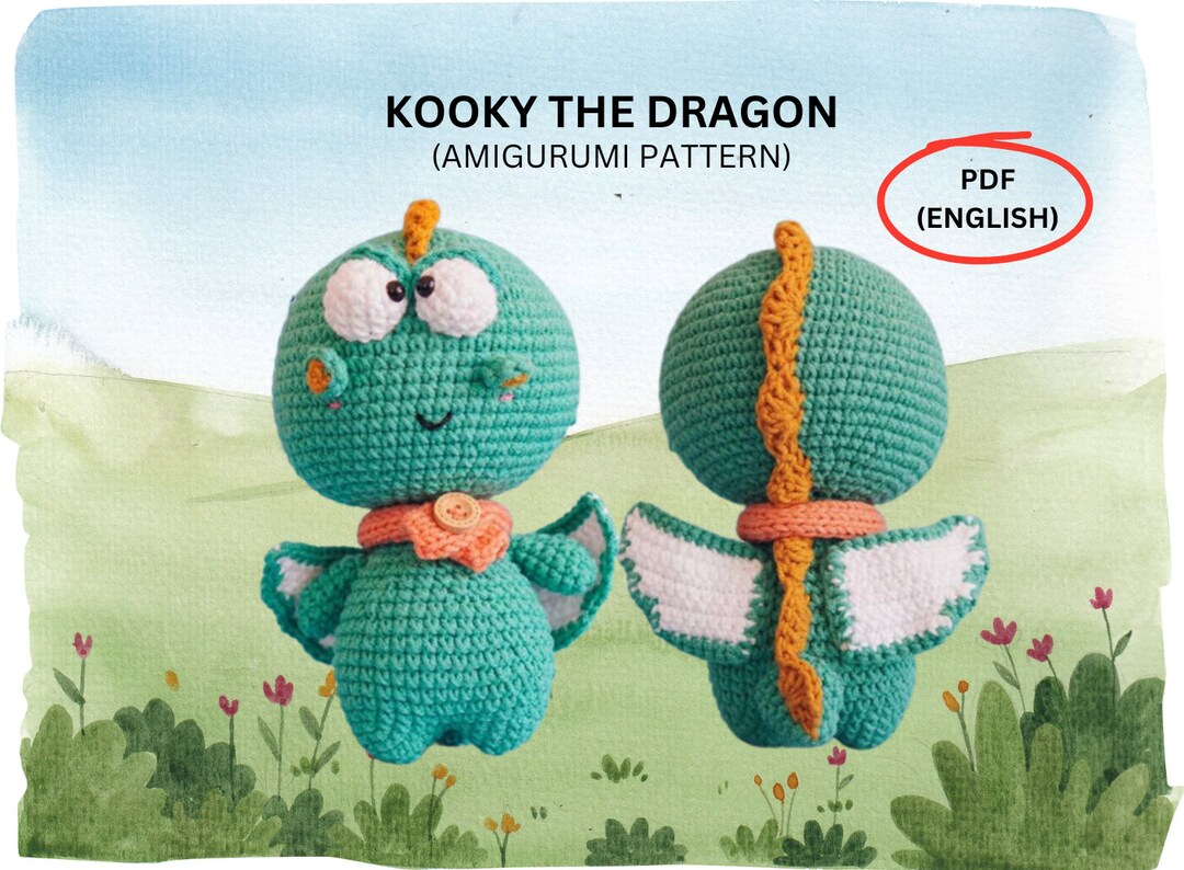Crochet Amigurumi Pattern Kooky the Dragon (english) - PDF Format - Etsy