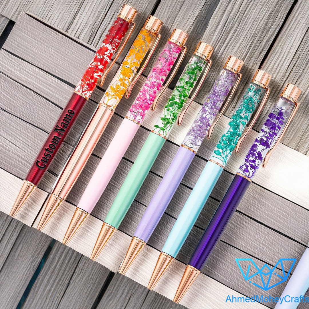 14 Colors Flower Pens, Dried Flowers, Custom Stationery, Office ...