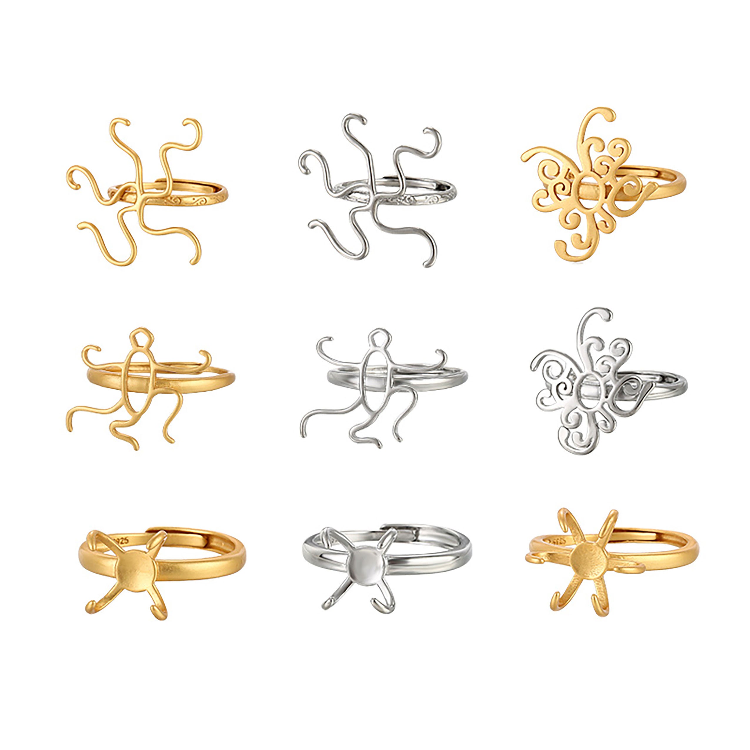 Universal Ring Setting Open Blank Mounting - DIY Jewelry Supplies, Claw ...