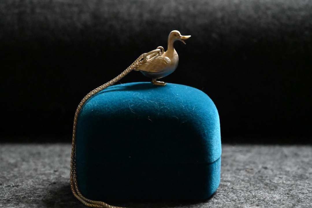 Unique Handmade 925 Silver Duck Pendant With 9K Gold Beak & Feet | One ...