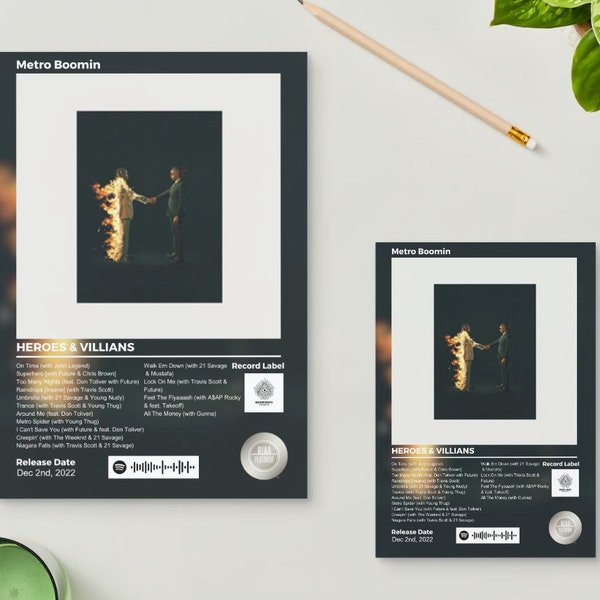 Metro Boomin Heroes and Villains Poster - Etsy