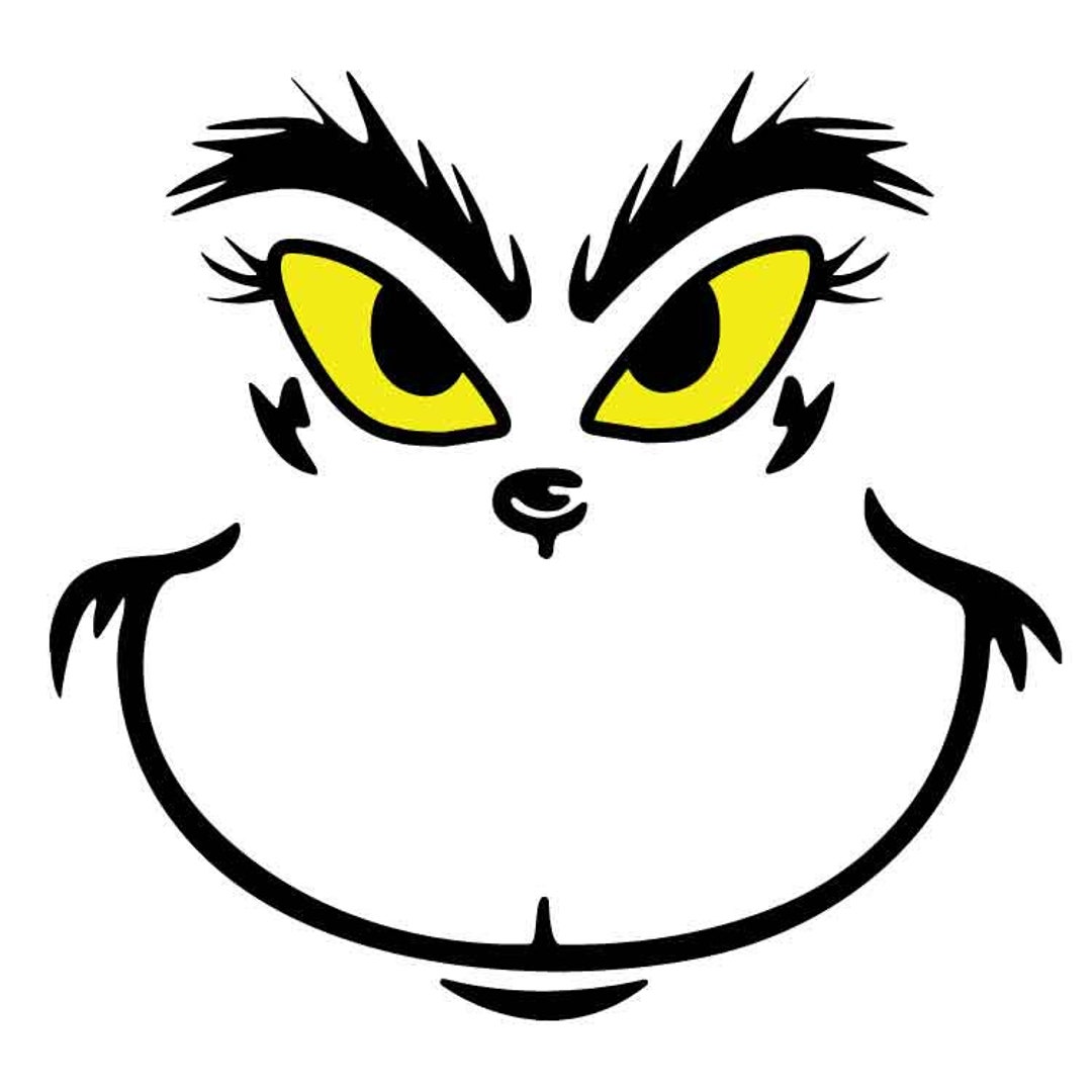 SVG Grinch Grinch Cara Ojos Amarillos Linda Navidad Descarga - Etsy México