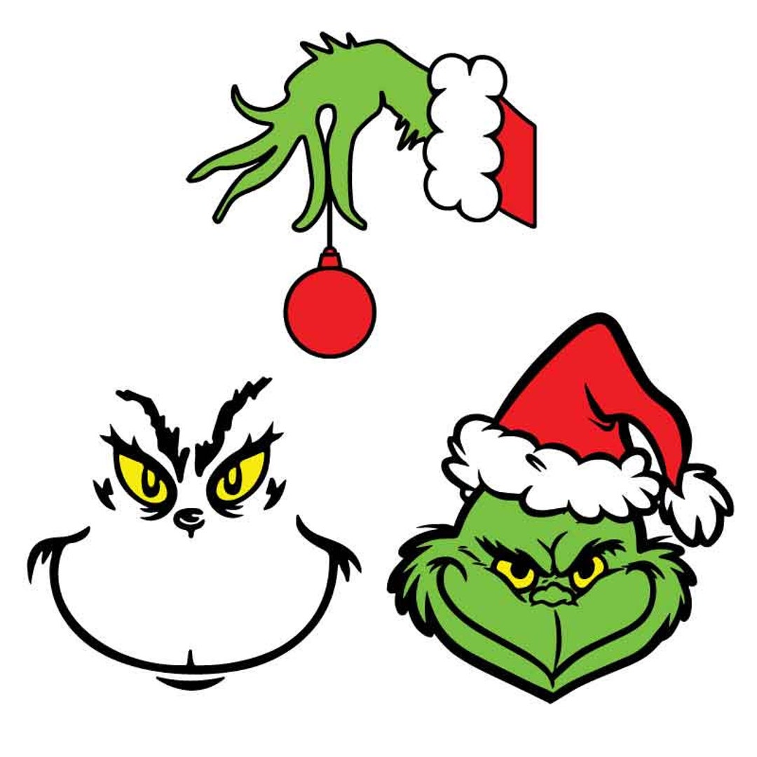 3 Paquete Grinch Cara SVG PNG Cricut Cara Grinch Svg - Etsy España