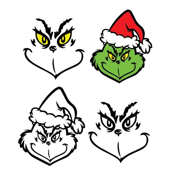 Grinch Face Svg - Etsy