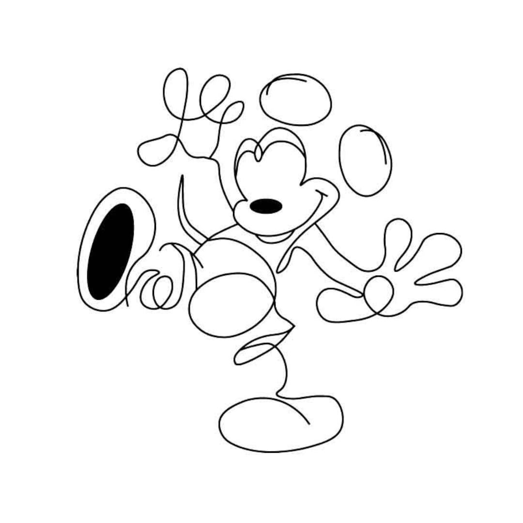 Mickey Mouse Doodle Lines SVG, Mouse SVG, Family Trip SVG, Customize ...