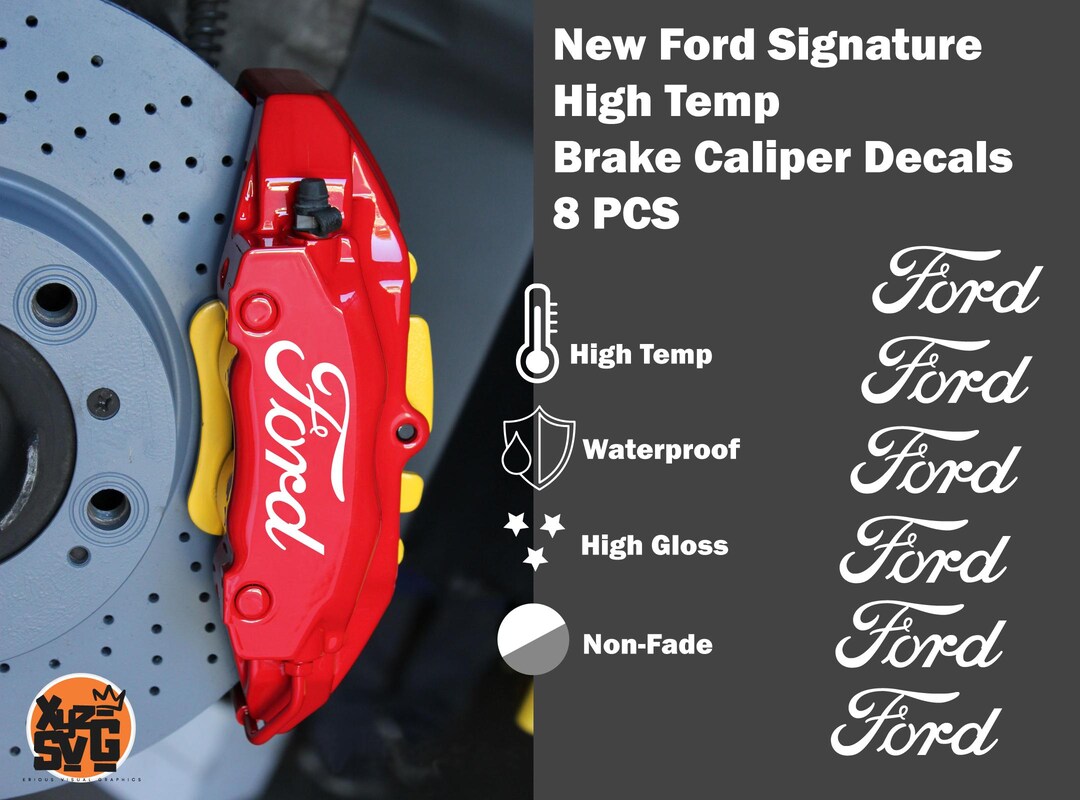 Ford High Temp Caliper Emblems for Ford Gloss Set of 8 Decals - Etsy