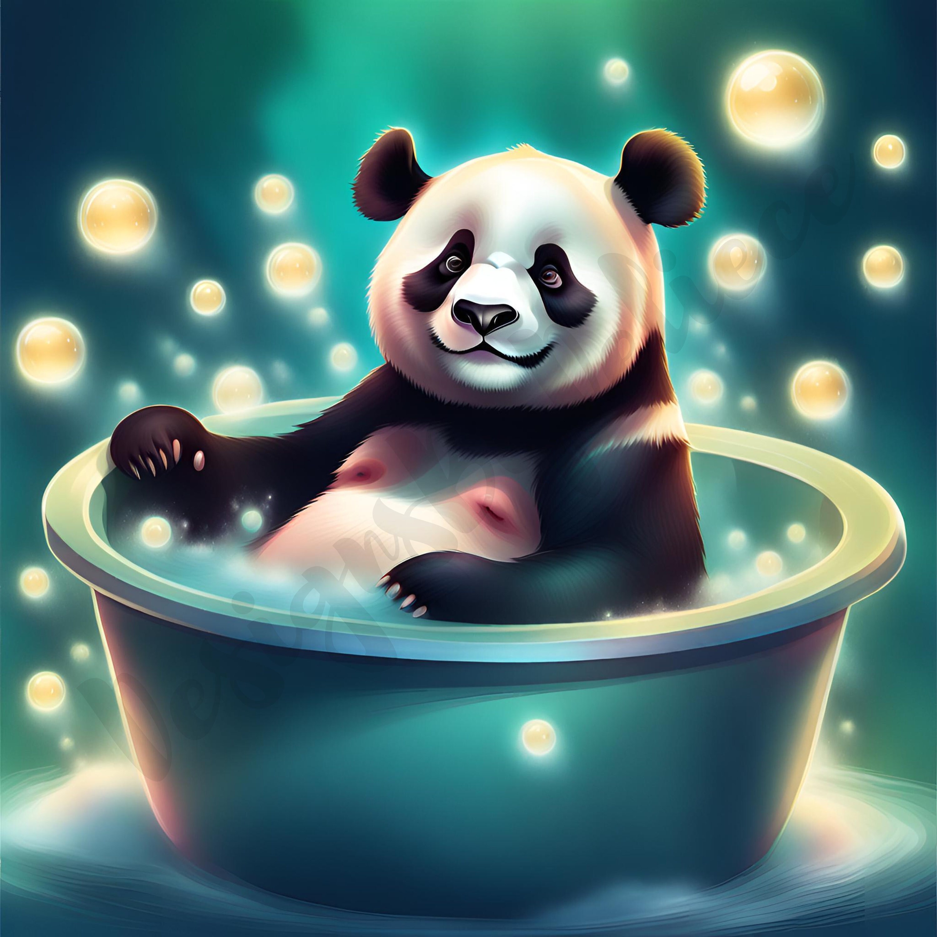 Animals in Tubs Digital Artwork for Kids Bathroom Decor | Bathroom Wall ...