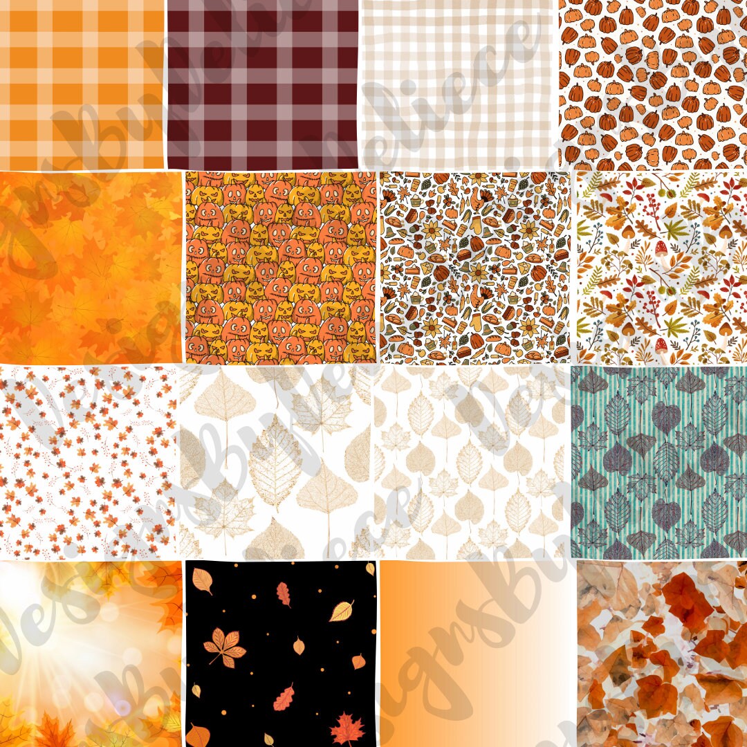 Autumn Digital Paper Pack - 40 Unique Fall Themed Backgrounds - Instant ...