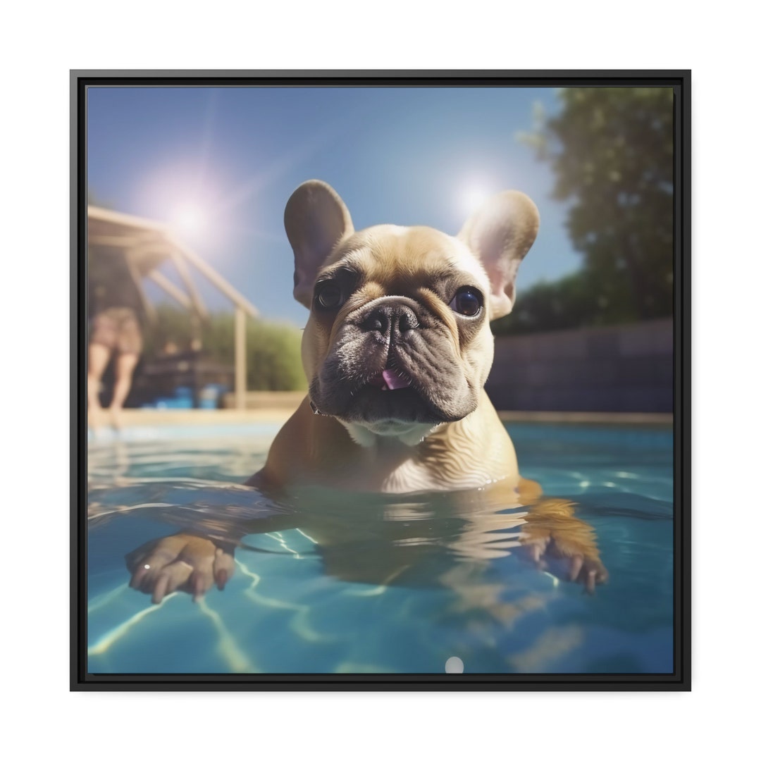 Frenchie Art, French Bulldog Gift, Frenchie Puppy, Square Matte Canvas ...