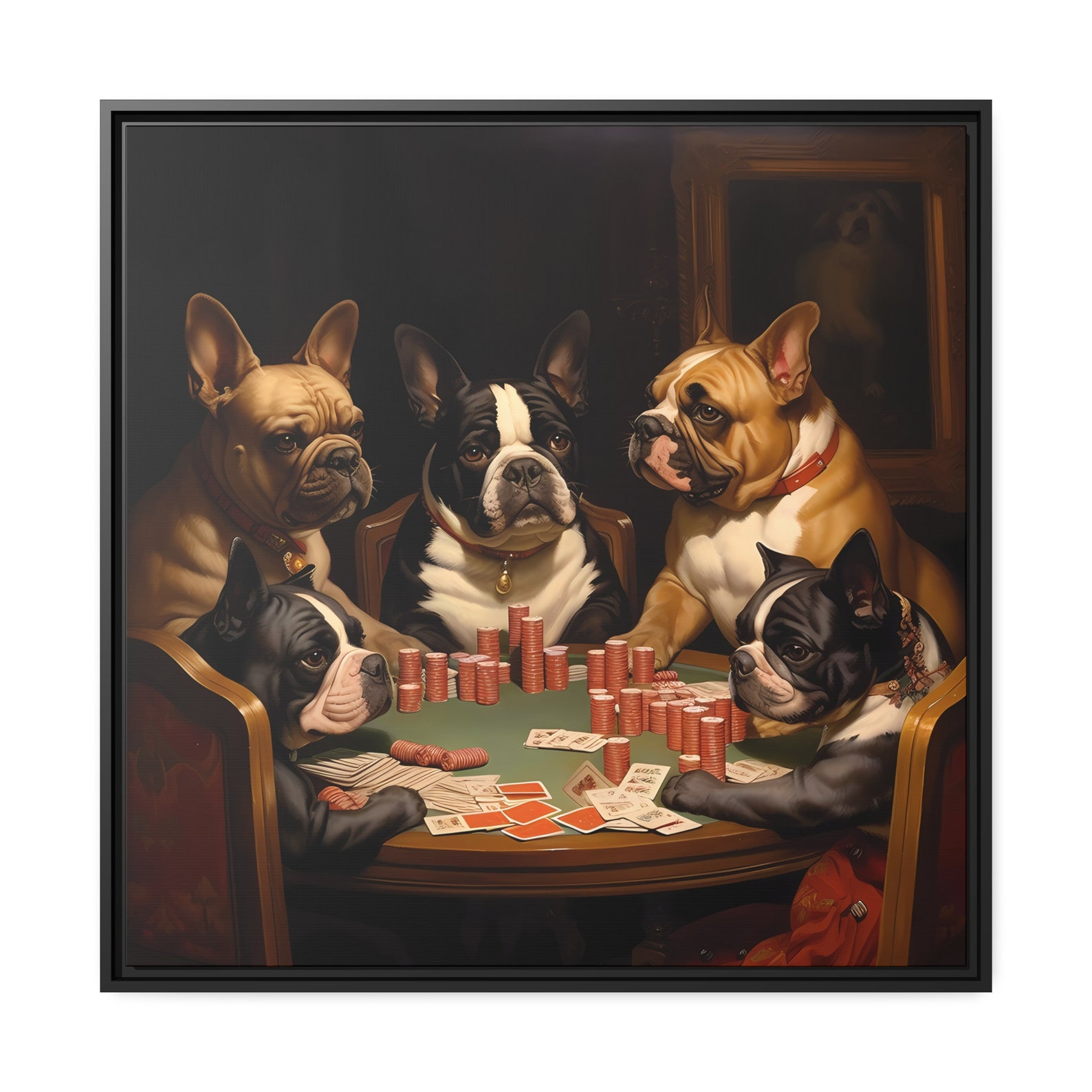Dogs Playing Poker, Frenchie Art, French Bulldog Gift, Frenchie Puppy ...