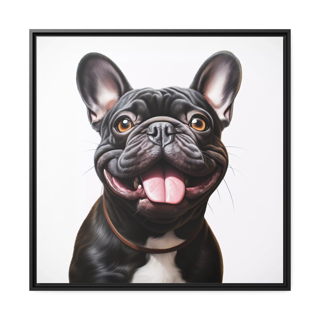 Frenchie Art, French Bulldog Gift, Frenchie Puppy, Square Matte Canvas ...