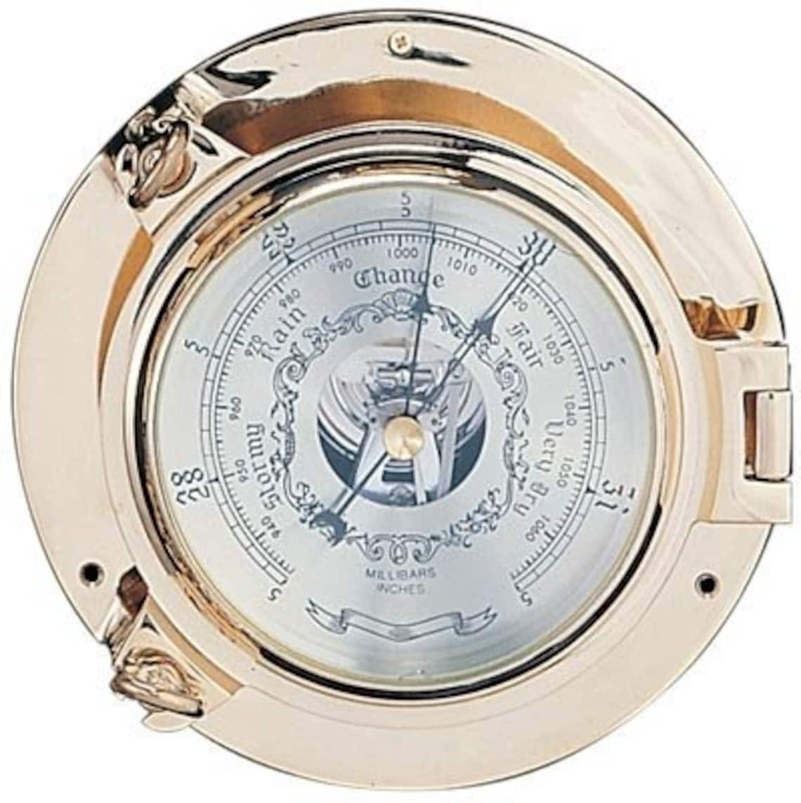 Polished Brass Porthole Barometer Nautical Decor - Etsy