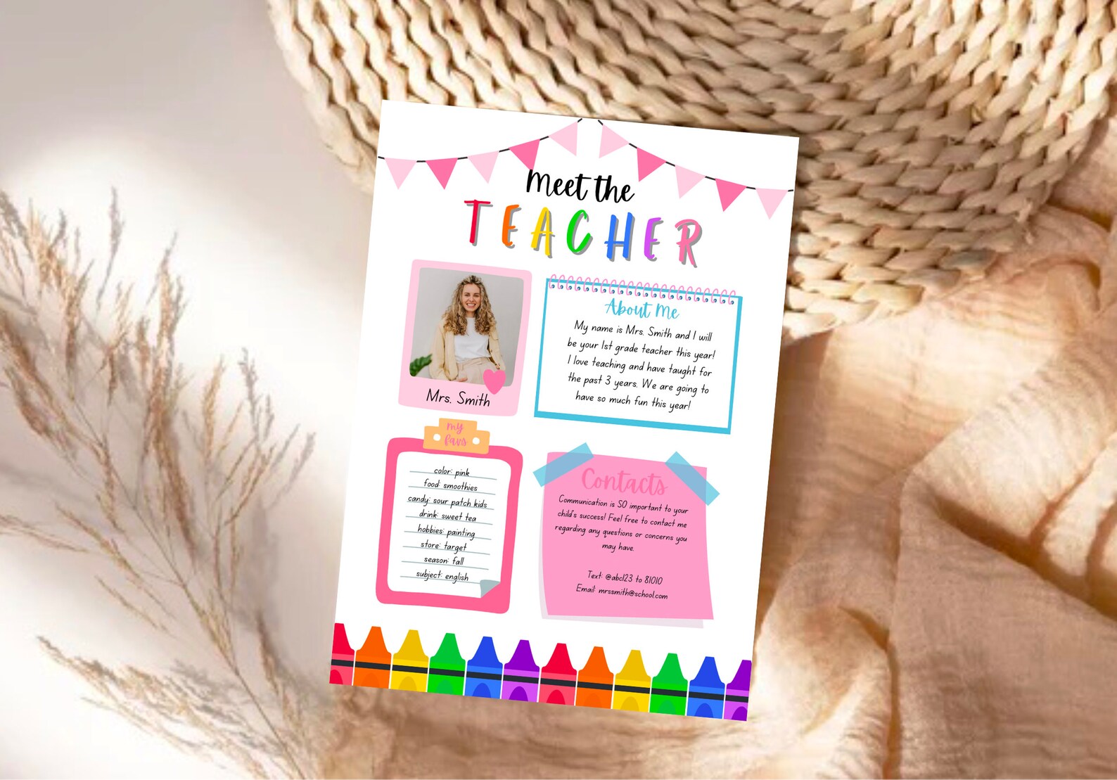 Meet the Teacher Printable Template - Etsy