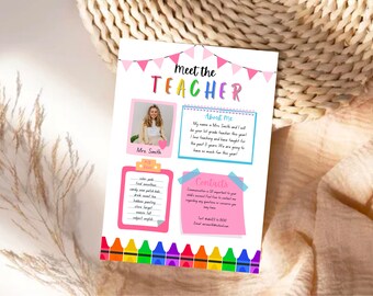 Editable Meet the Teacher Template, Canva Editable Template, Teacher ...