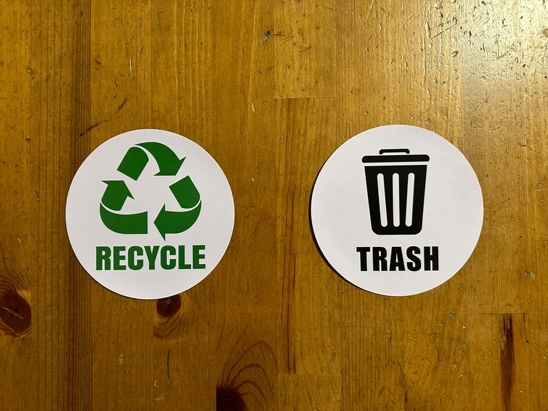 Recycle Sticker for Trash Can - Bin Labels - 5x5 Inches - 2 Pieces - Etsy